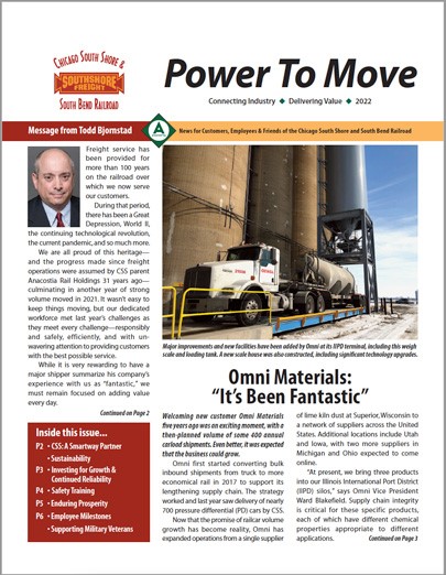 CSS Newsletter Power to Move – 2022 – Anacostia Rail Holdings