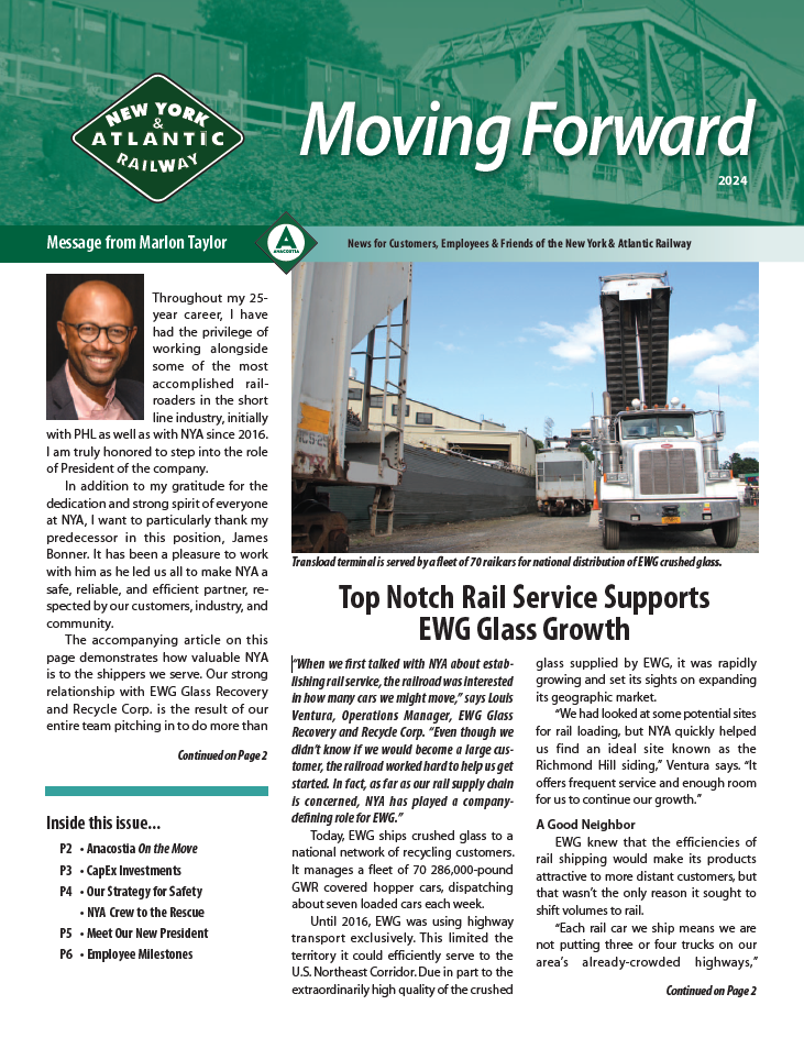 NYA Moving Forward – 2024 Newsletter – Anacostia Rail Holdings
